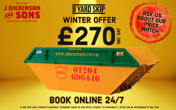 Skip Hire Bolton | FREE Delivery & Collection | J Dickinsons